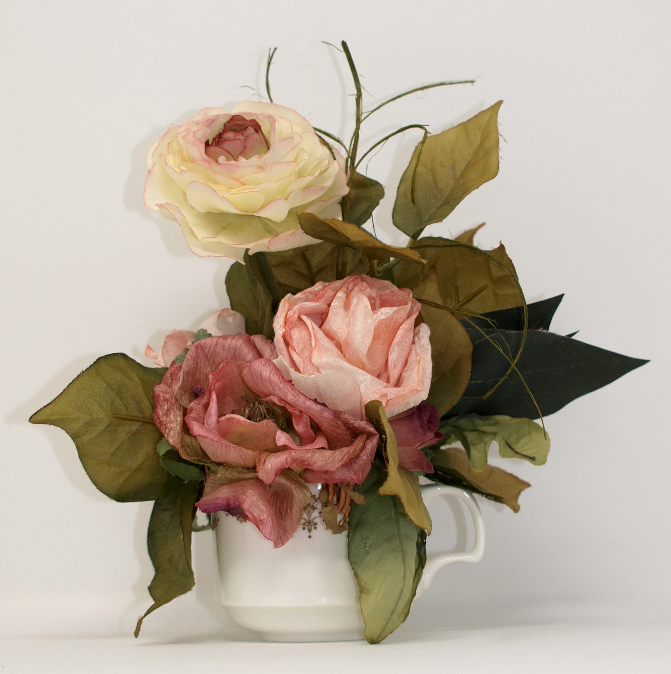 Teacup Silk Flower Arrangement Teacup Flowers Vintage Tea | Etsy