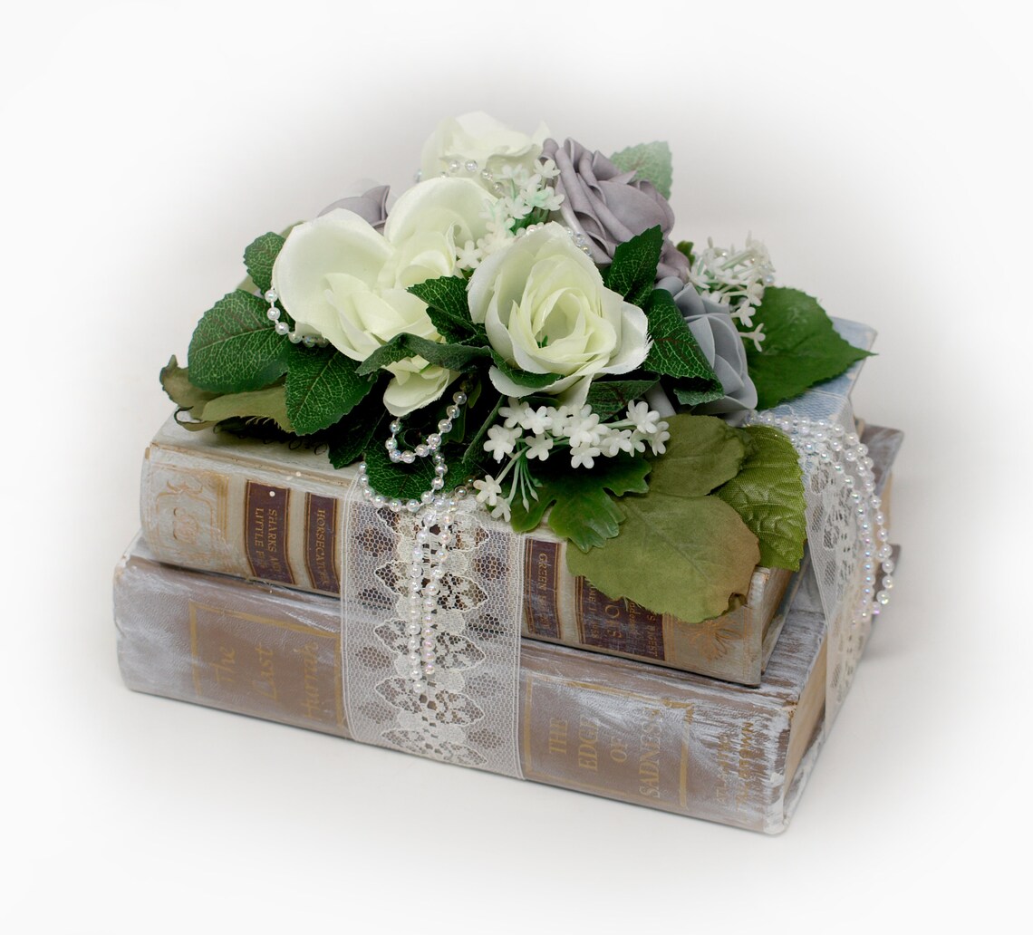 Shabby Chic Floral Arrangement Centerpiece. Roses Upcycled - Etsy