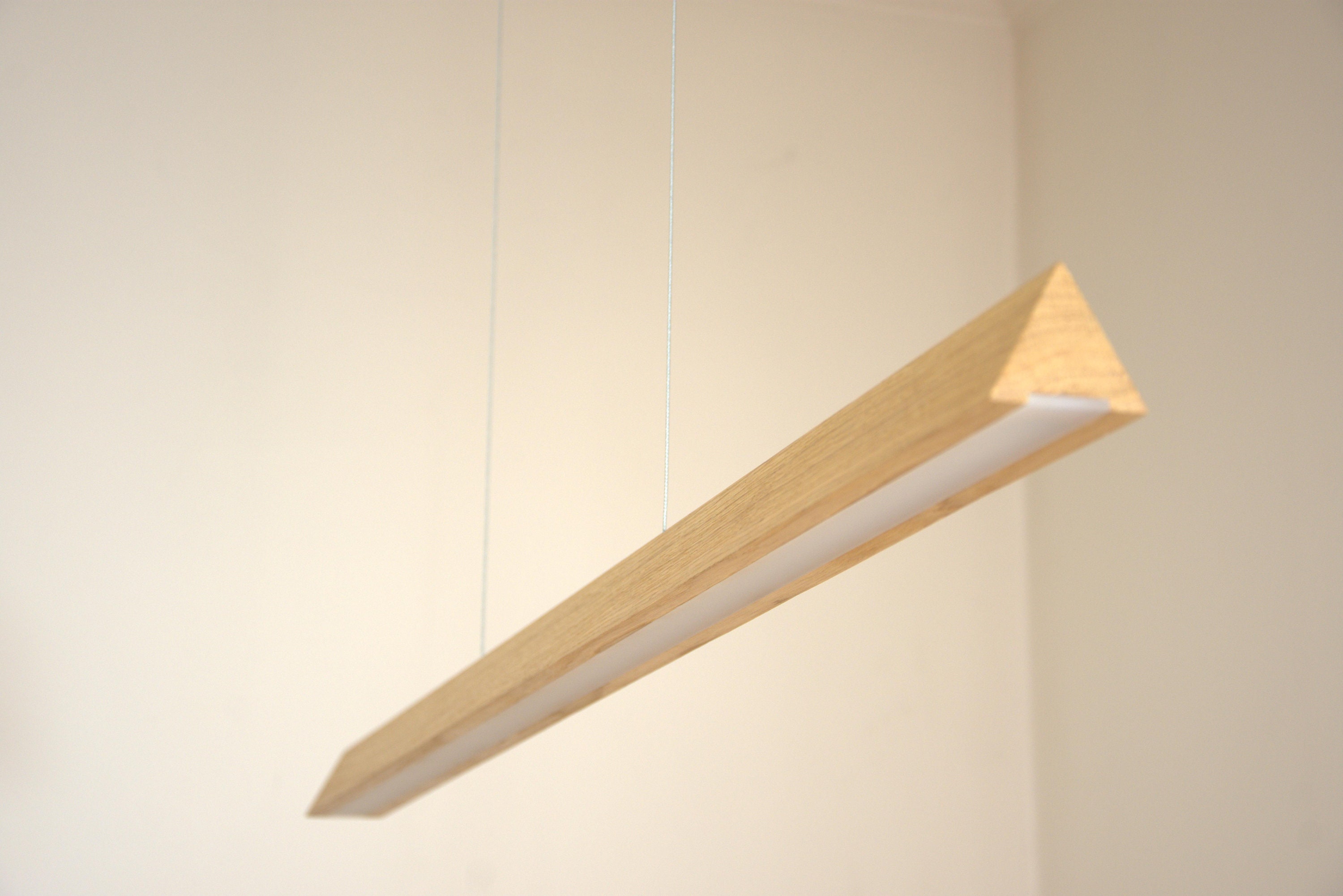 Hanging Lamp Wooden Ceiling Light LED Triangle Light - Etsy