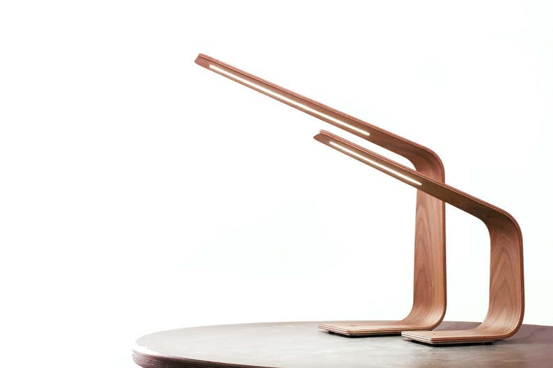 Wooden Desk Lamp With Touch Sensor Dimmer Switch LED Lamp | Etsy