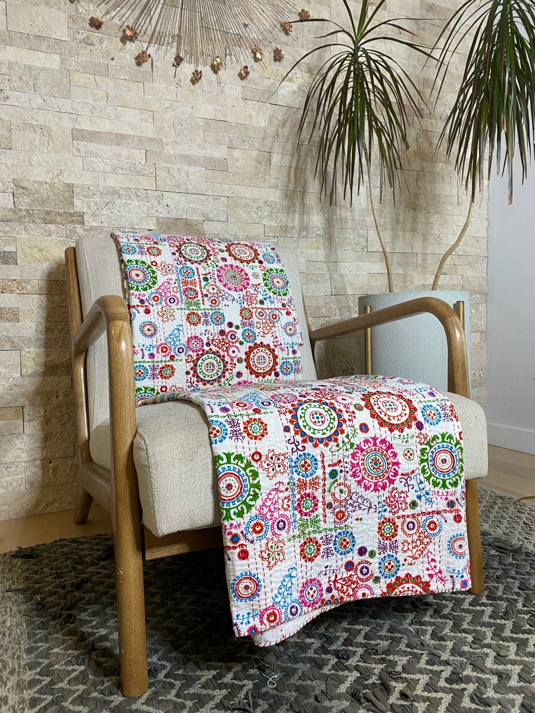 Whimsical Patterns Kantha Quilt *free 2-3 Day Shipping - Etsy