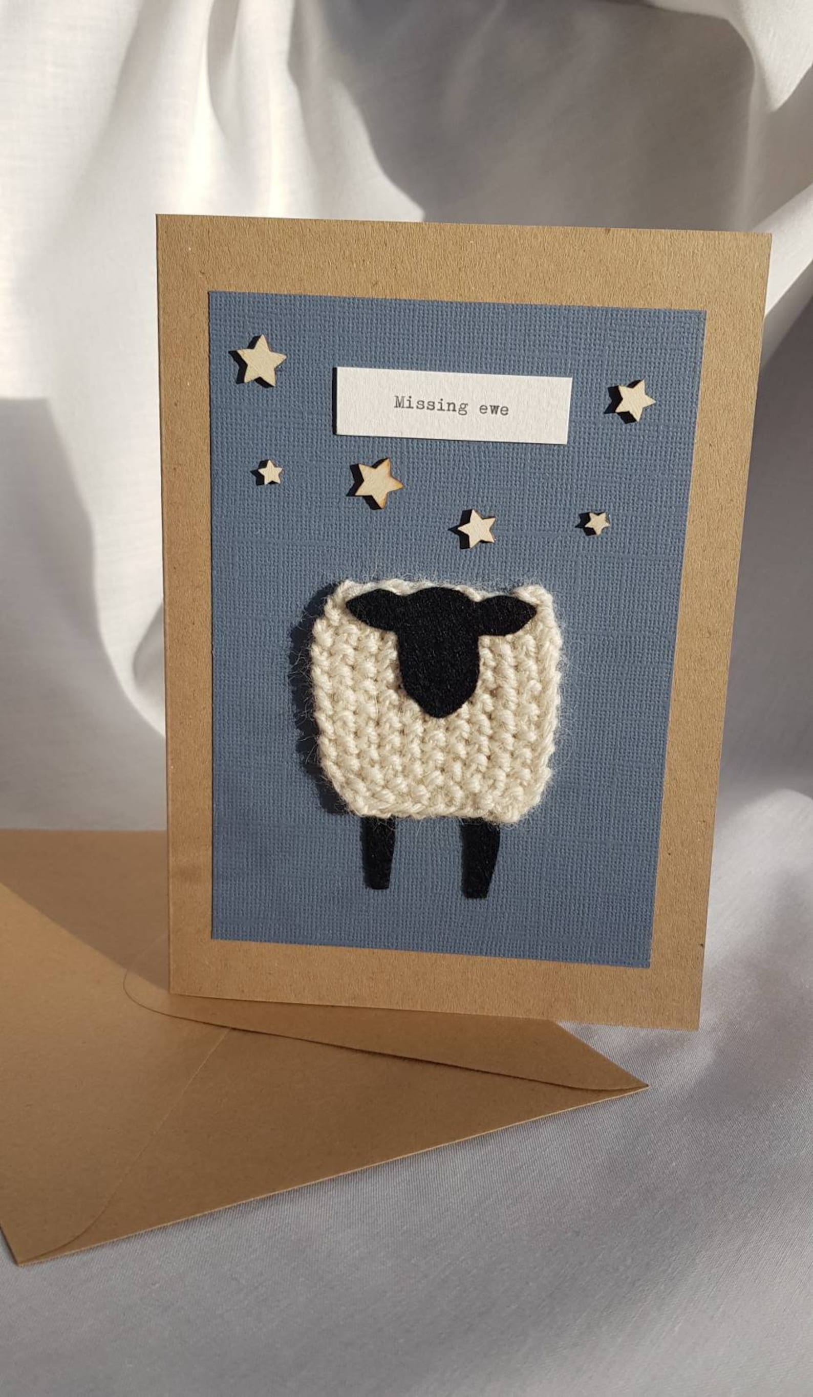Sheep card knitted card handmade card knit sheep card hand | Etsy