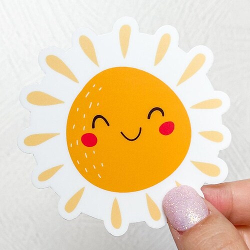 Happy Sun Sticker Waterproof Sticker Hydroflask Stickers - Etsy