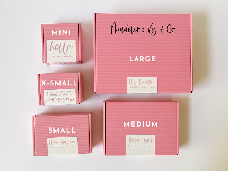 Pink Shipping Boxes 5 Different Sizes Set of 2 4 or 6 - Etsy