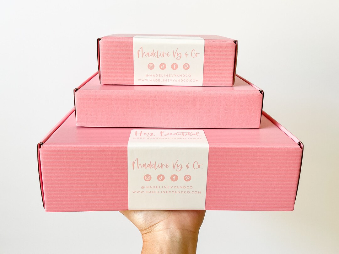 Pink Shipping Boxes, 5 Different Sizes, Set of 2, 4 or 6, Small ...