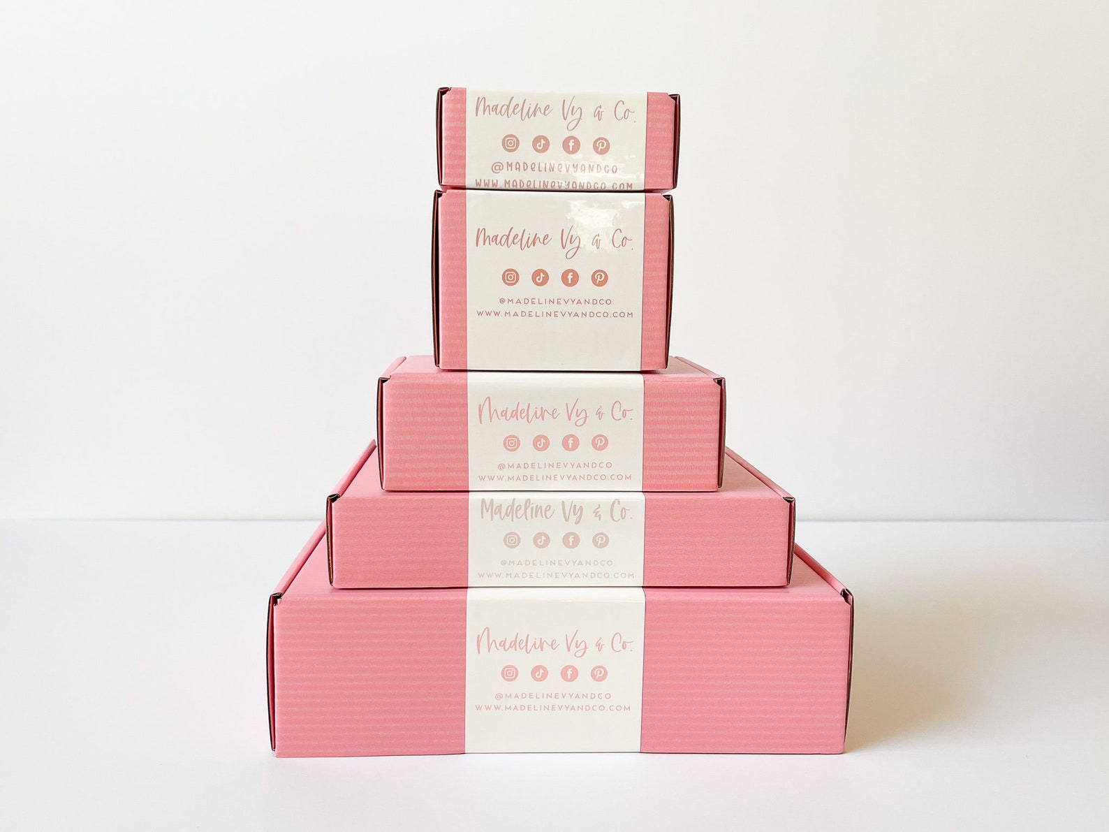 Pink Shipping Boxes 5 Different Sizes Set of 2 4 or 6 - Etsy