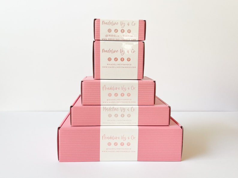 Pink Shipping Boxes 5 Different Sizes Set of 2 4 or 6 - Etsy