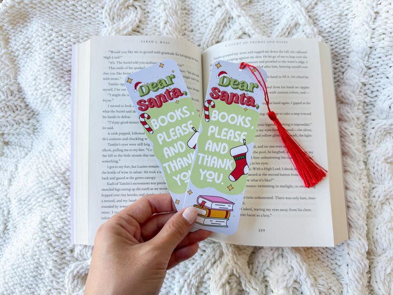 Dear Santa Books Please and Thank You Bookmark - Etsy