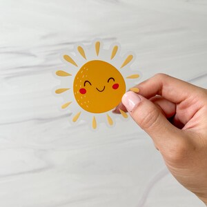 Clear Happy Sun Sticker, Waterproof Sticker, Hydroflask Stickers ...