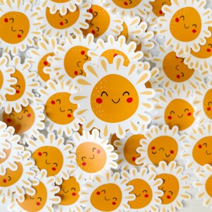 Clear Happy Sun Sticker, Waterproof Sticker, Hydroflask Stickers ...