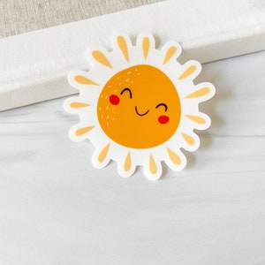 Clear Happy Sun Sticker, Waterproof Sticker, Hydroflask Stickers ...