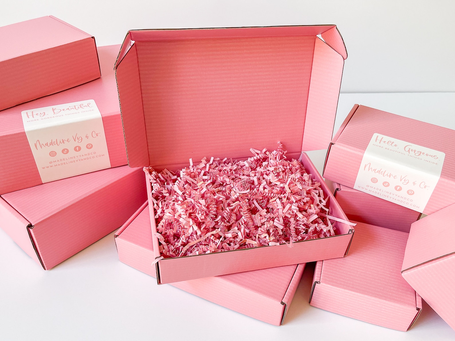 Pink Shipping Boxes 5 Different Sizes Set of 2 4 or 6 - Etsy