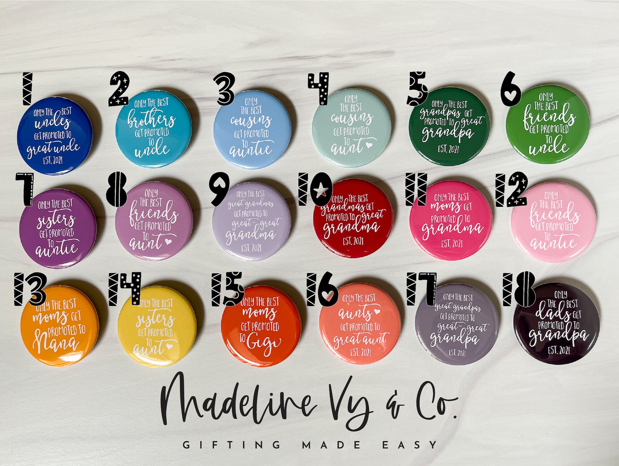 Graduation Badge Button Pins, College Graduation Gift, Class of 2021 ...