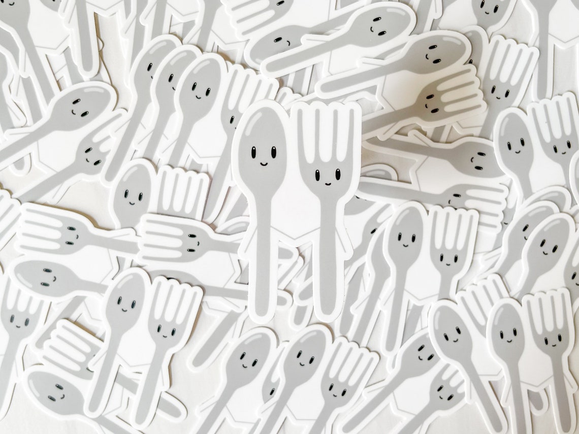Fork and Spoon Sticker Waterproof Sticker Hydroflask - Etsy