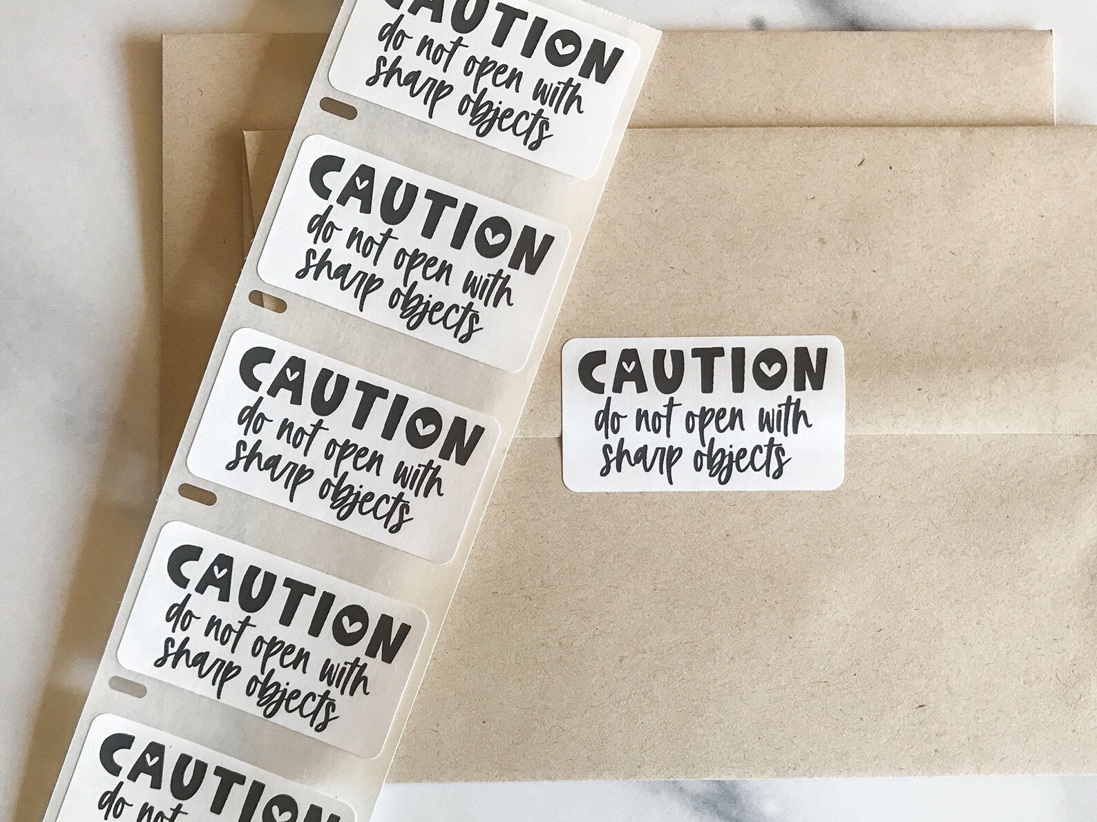 Caution Do Not Open With Sharp Objects Stickers Warning | Etsy
