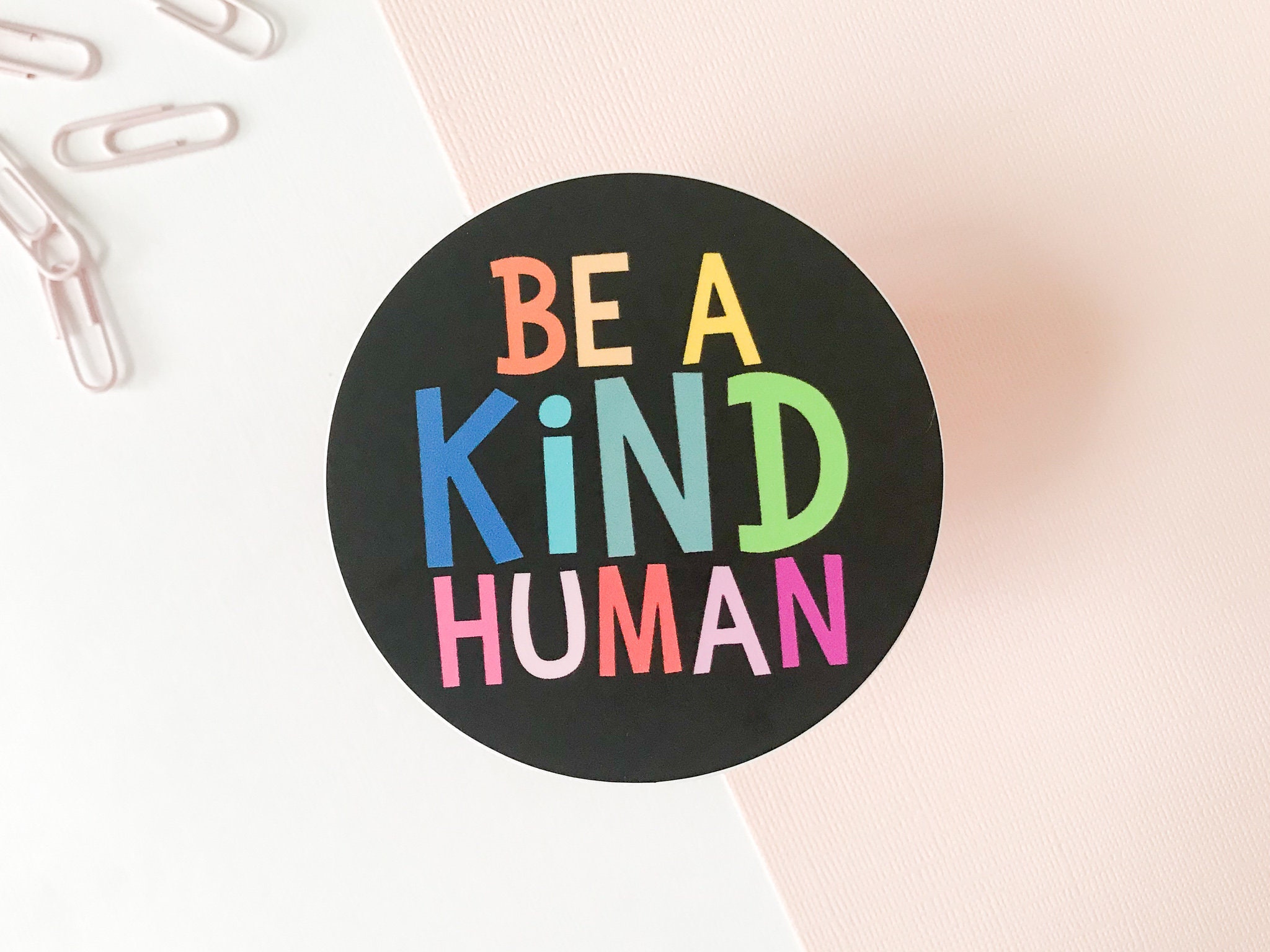 Be A Kind Human Sticker, Waterproof Sticker, Hydroflask Stickers ...