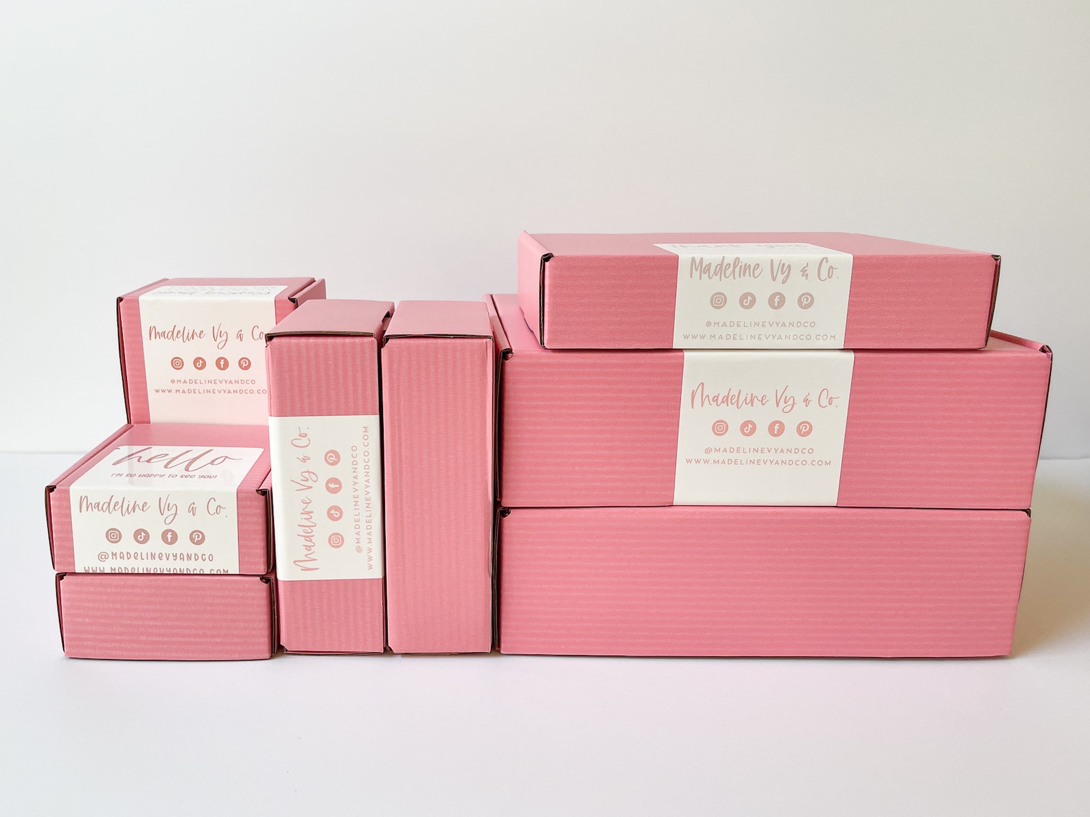 Pink Shipping Boxes 5 Different Sizes Set of 2 4 or 6 - Etsy