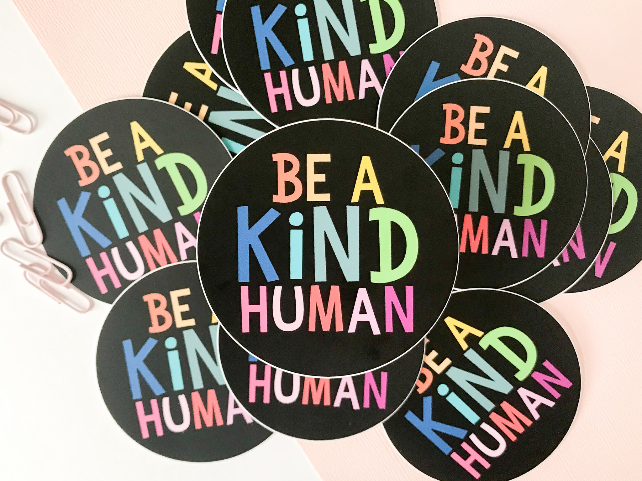 Be A Kind Human Sticker, Waterproof Sticker, Hydroflask Stickers ...