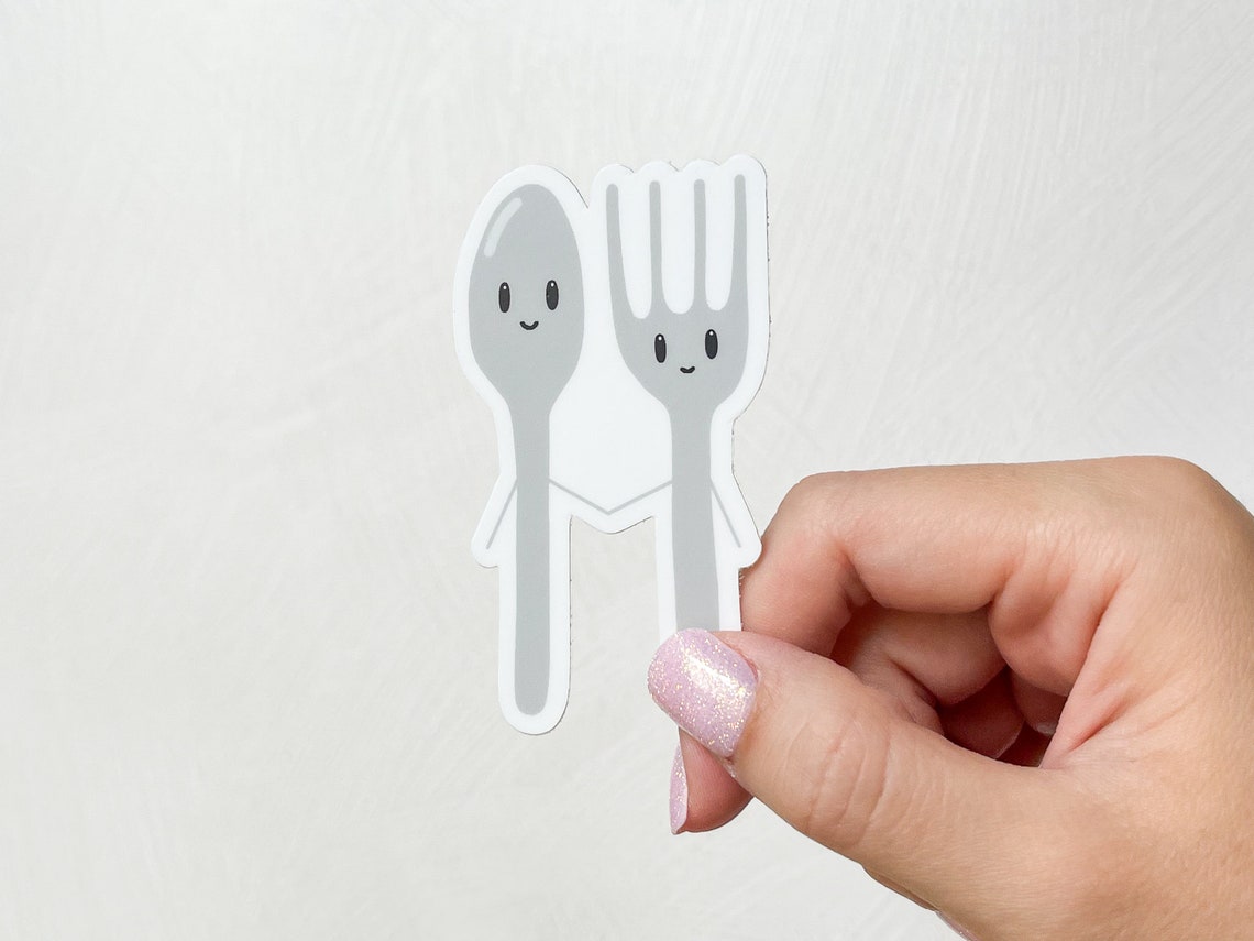 Fork and Spoon Sticker Waterproof Sticker Hydroflask - Etsy