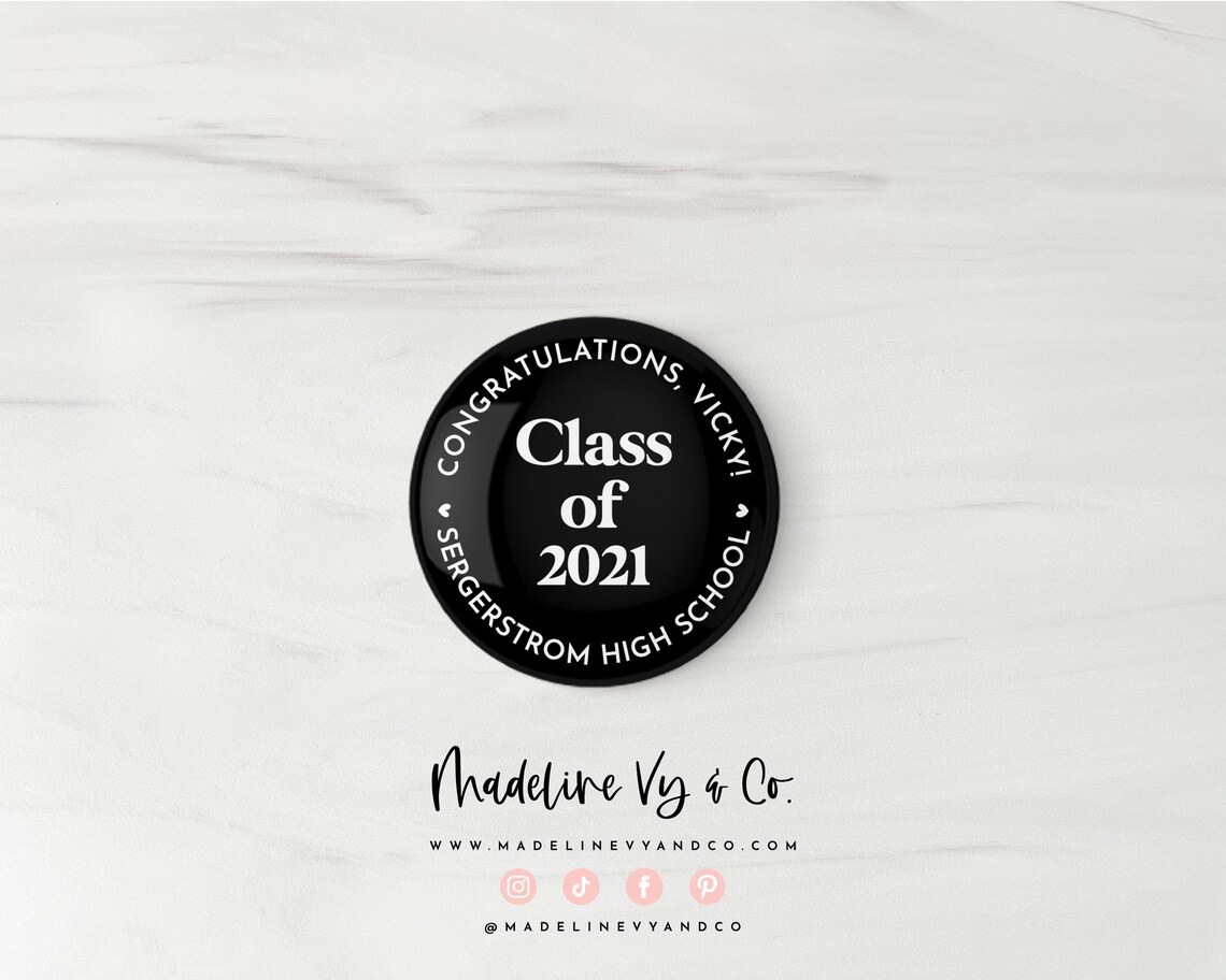 Graduation Badge Button Pins College Graduation Gift Class - Etsy