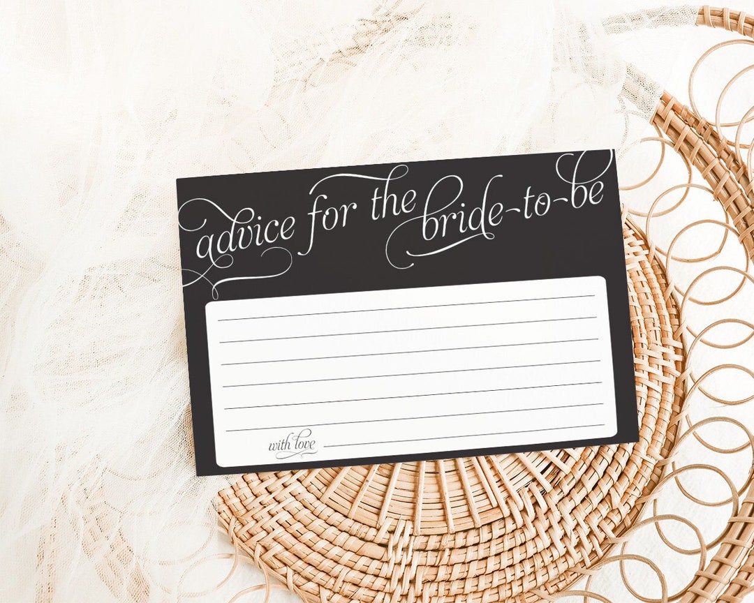 Advice for the Bride-to-be Bridal Shower Cards Instant Download PDF - Etsy