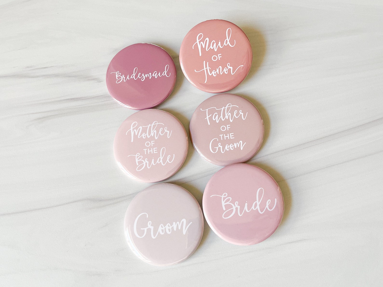 Neutral Wedding Button Pins Clothing Magnet Wedding Party | Etsy
