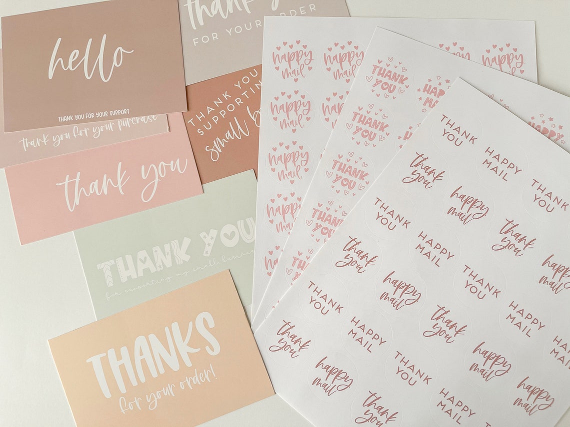 Thank You Cards for Small Business Beige Neutral Earth Tone - Etsy