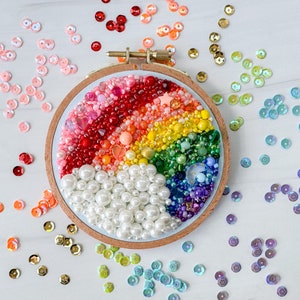 A Cloud of Rainbows Original One of A Kind Hand Embroidered Beads and ...