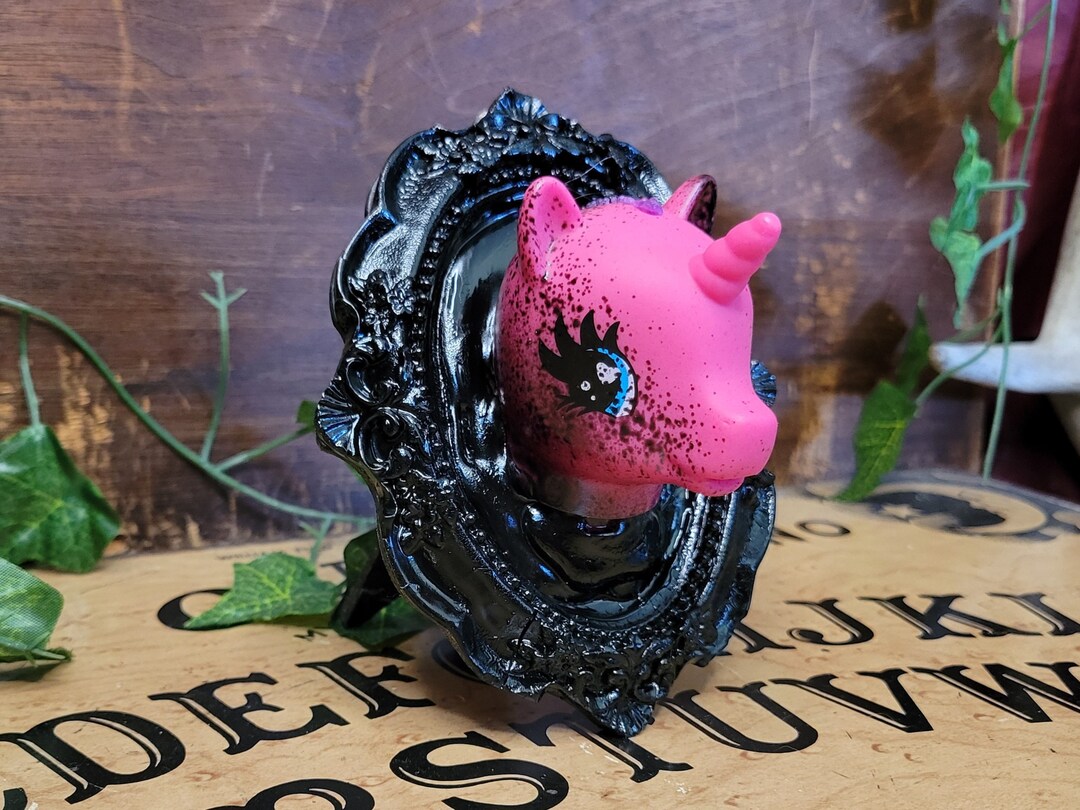 Pink Pony in Black Frame, Table Decor, Gothic Decor, Doll Decor, Weird ...