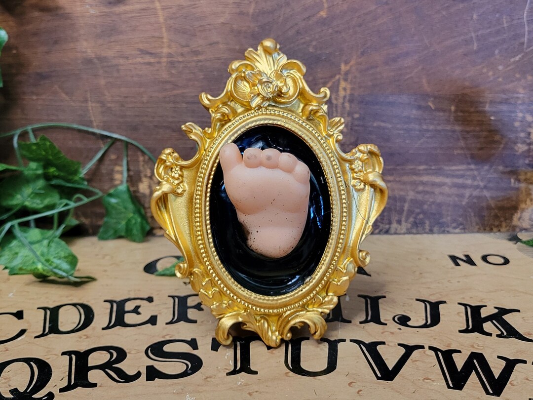 Baby Foot Gold Frame, Table Decor, Gothic Decor, Doll Decor, Weird ...