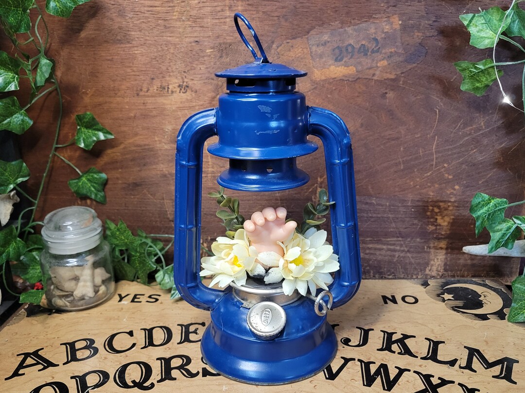 Baby Hand in Blue Lantern, Gothic Decor, Horror Decor, Dark Art, Occult ...