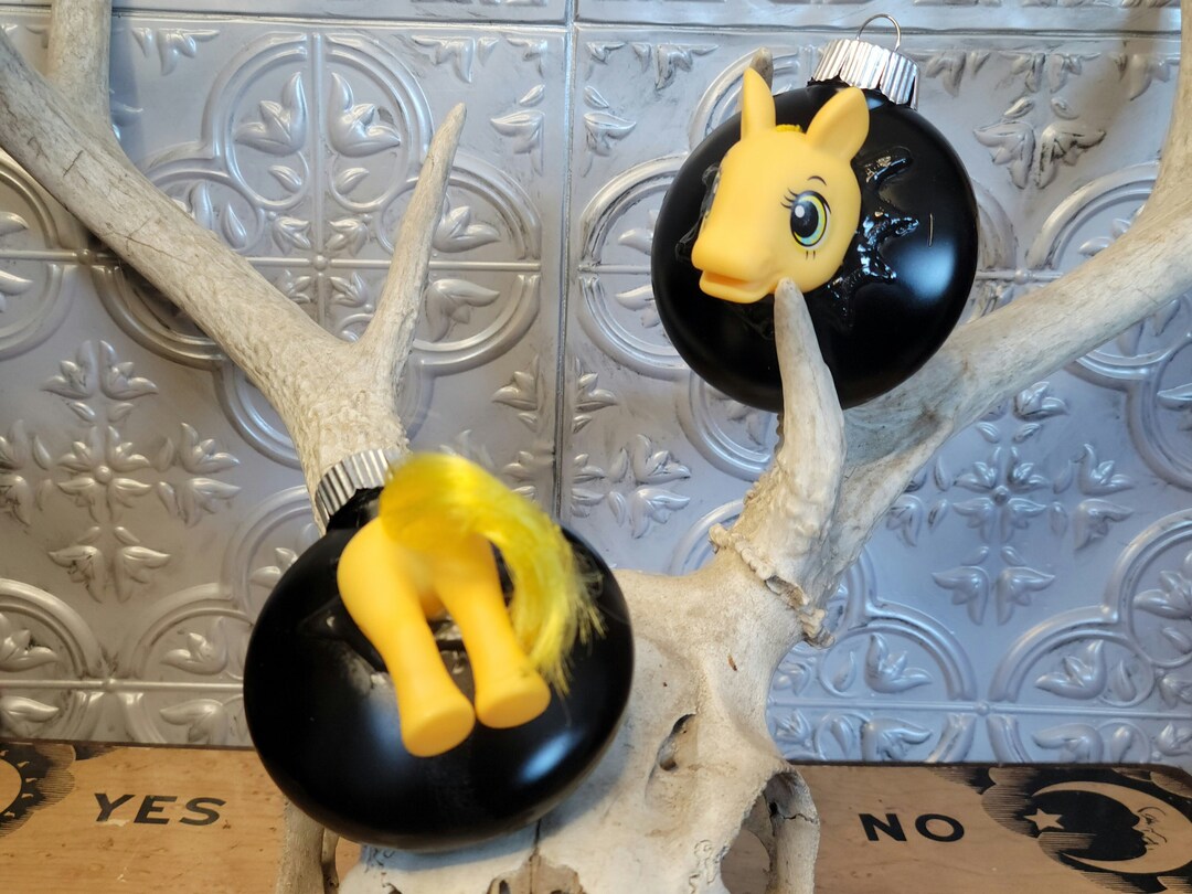 Pony Set Black Ornaments, Gothic Decor, Home Decor, Creepmas Decor ...