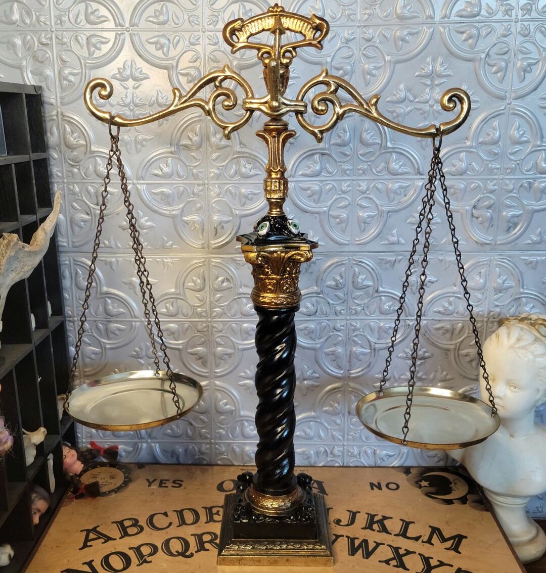 Gold and Black Scales of Justice Witchy Decor Halloween - Etsy