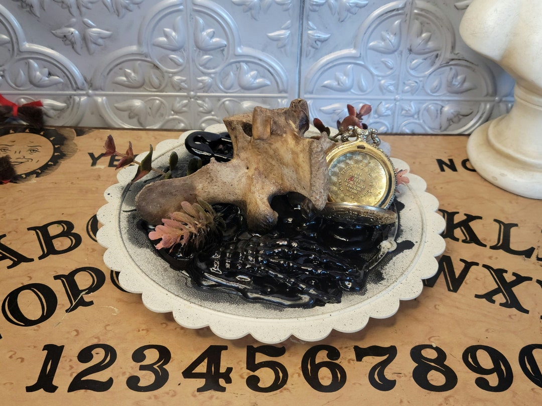 Cow Bone Cake Tray, Witchy Decor, Halloween Decor, Altar Decor, Occult ...