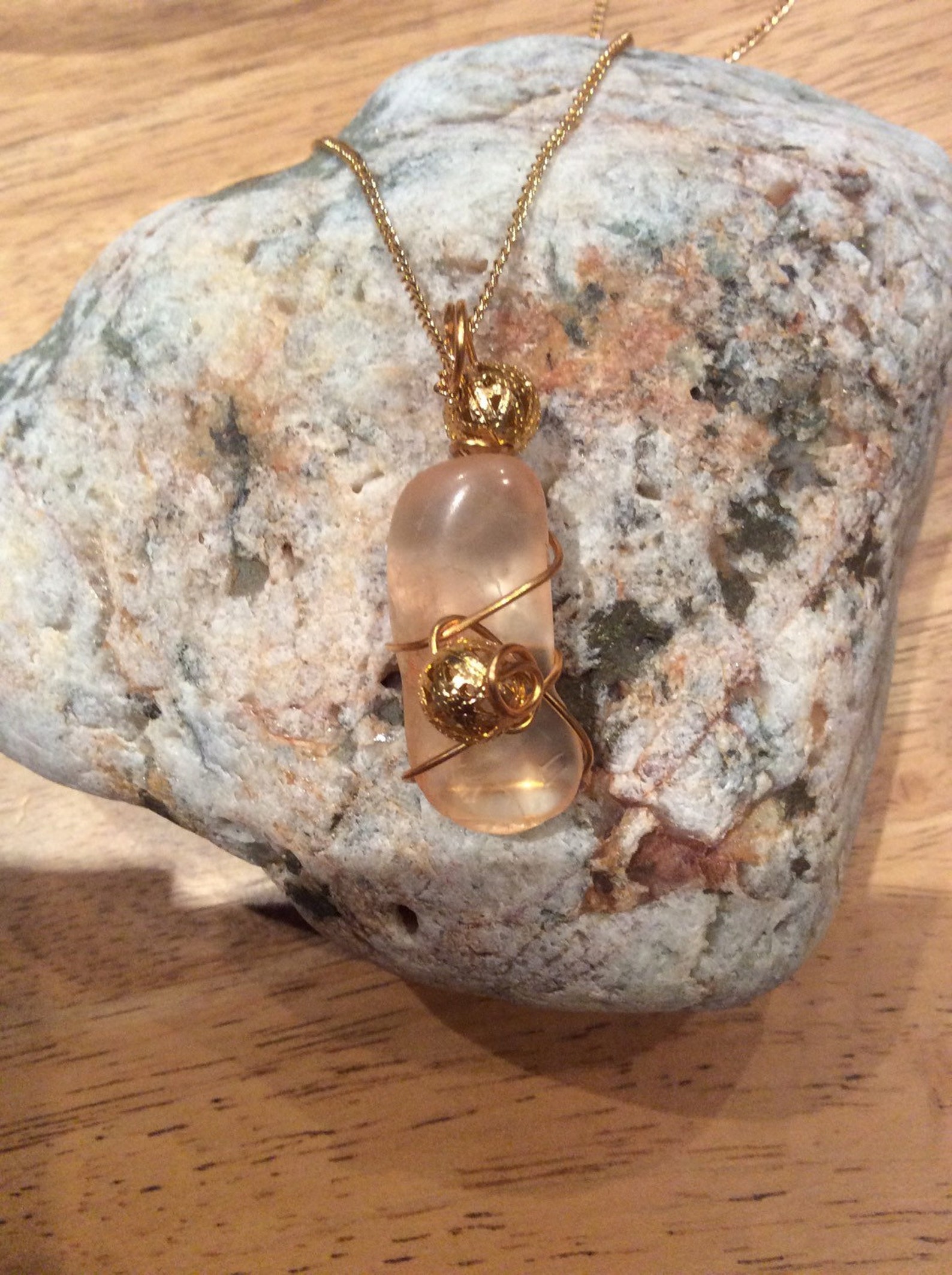 Hand polished citrine pendant | Etsy