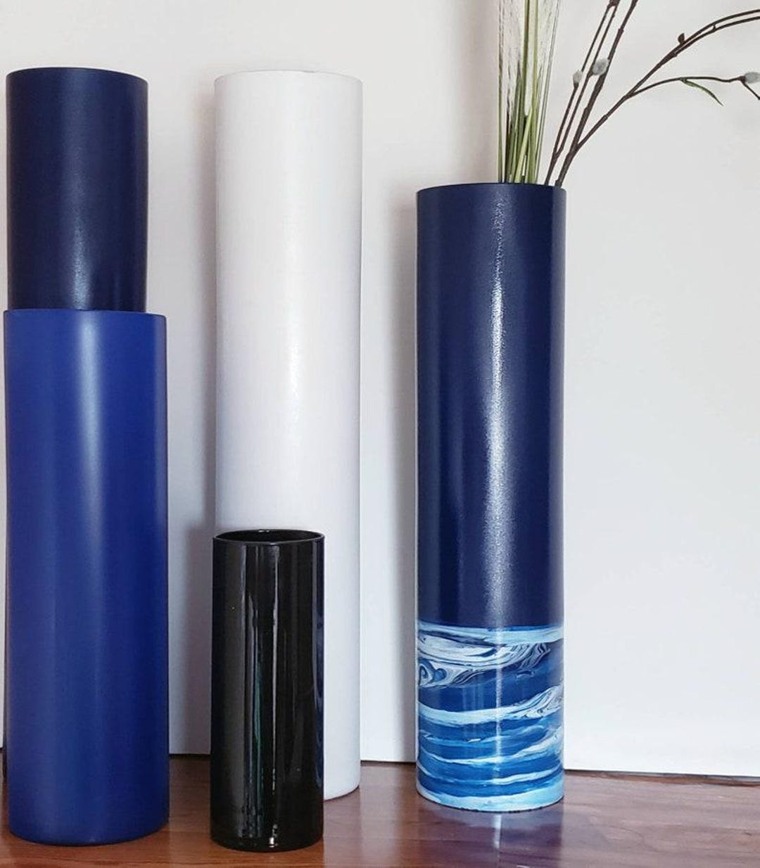 Tall Floor Vase, Floor Vase Tall, Blue Floor Vase, Tall Vase for Floor ...