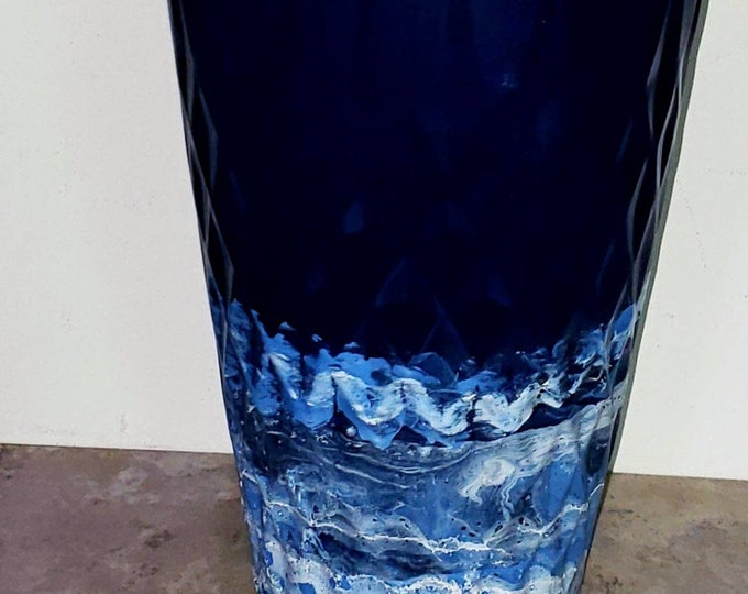 Large Blue Vase - Etsy
