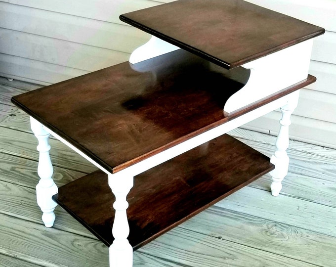 Vintage Mid-century 3-tier End Table/side Table/heywood Wakefield Table ...