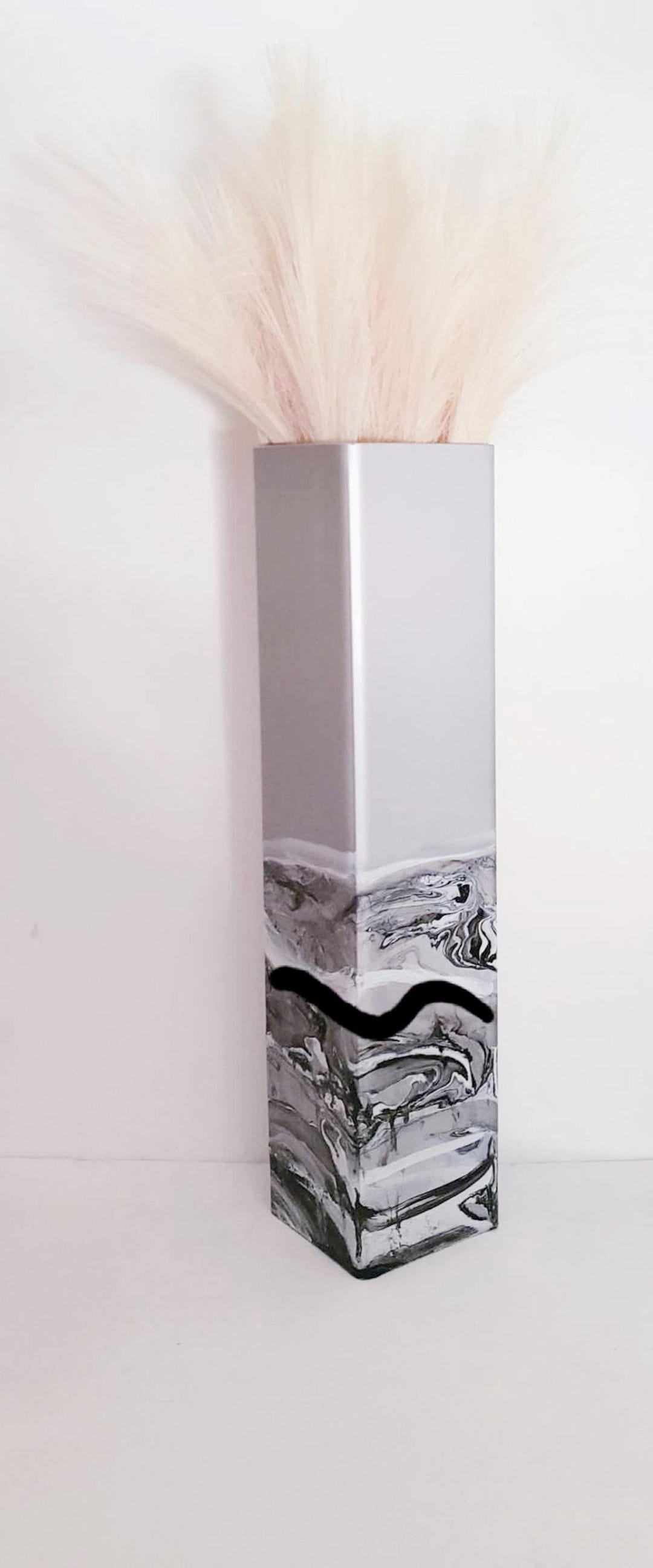 Tall Floor Vase, Floor Vase 2 Feet Tall, Silver Vase, Tall Vase for ...