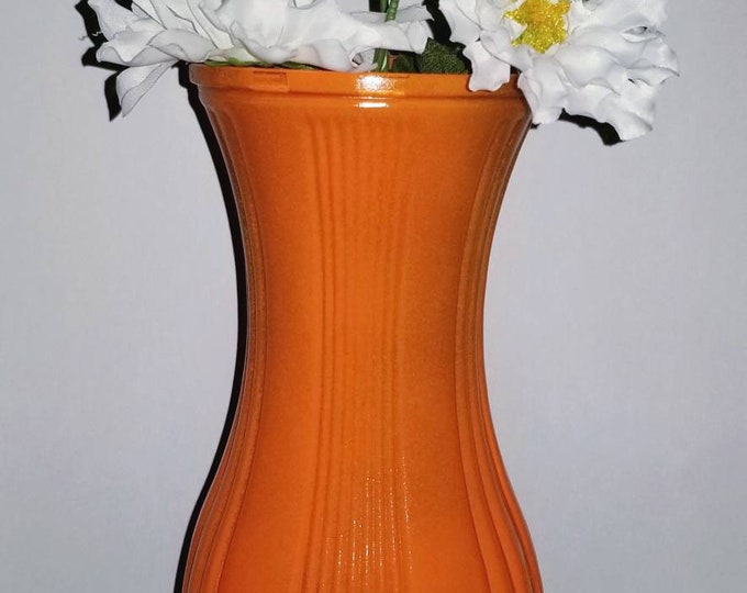 Orange Glass Vase, Art Deco Vase, Orange Decor, Orange Vase, Modern ...