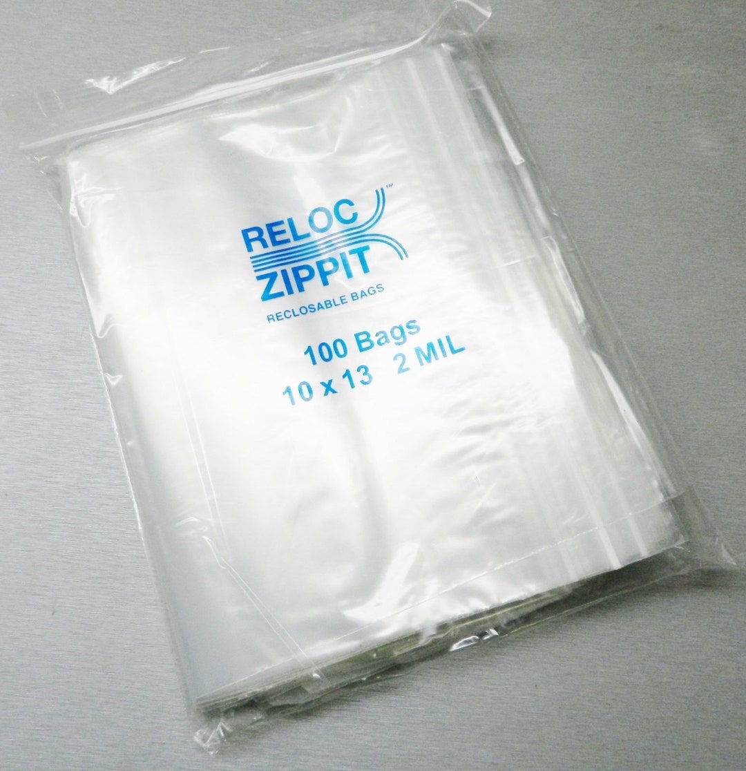 Zippit Bags Large 10 X 13 Clear 2 Mil Reloc Zip Reclosable 100 Bags - Etsy
