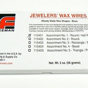 Wax Wires Jewelers Wax Wire Assortment Round & 1/2 Round Jewelry Design ...