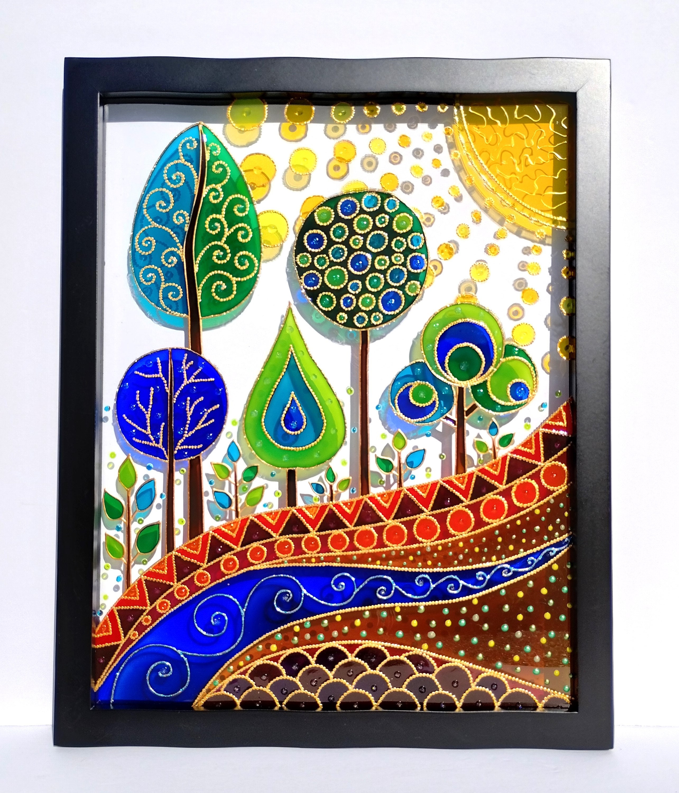 Abstract Glass Paintings