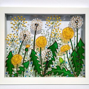 Dandelions Glass Painting: 3D Sun Catcher Window Hanging (11"x9") - Etsy