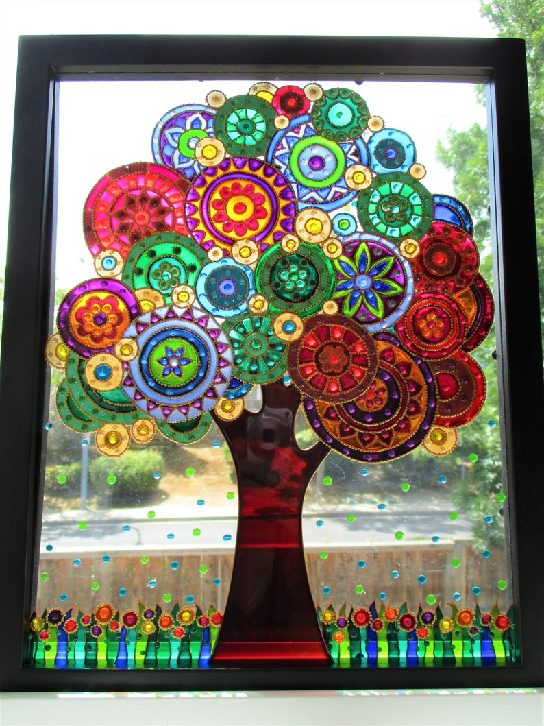 Tree Art 12x15 Tree of Life Glass Painting Glass - Etsy