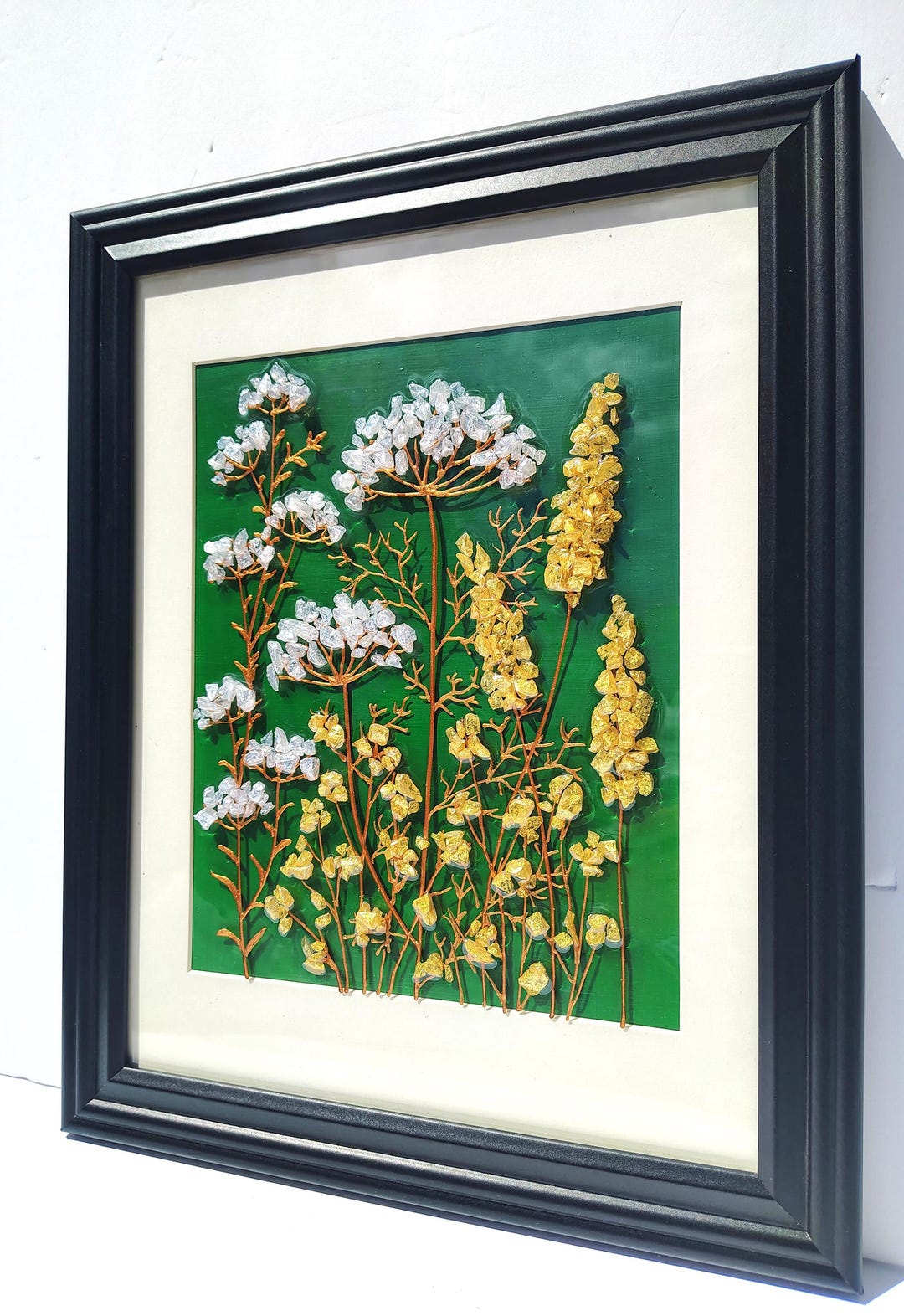 Crushed Glass Wildflower Resin Art: 3D Glass Painting, 15"x12" - Etsy