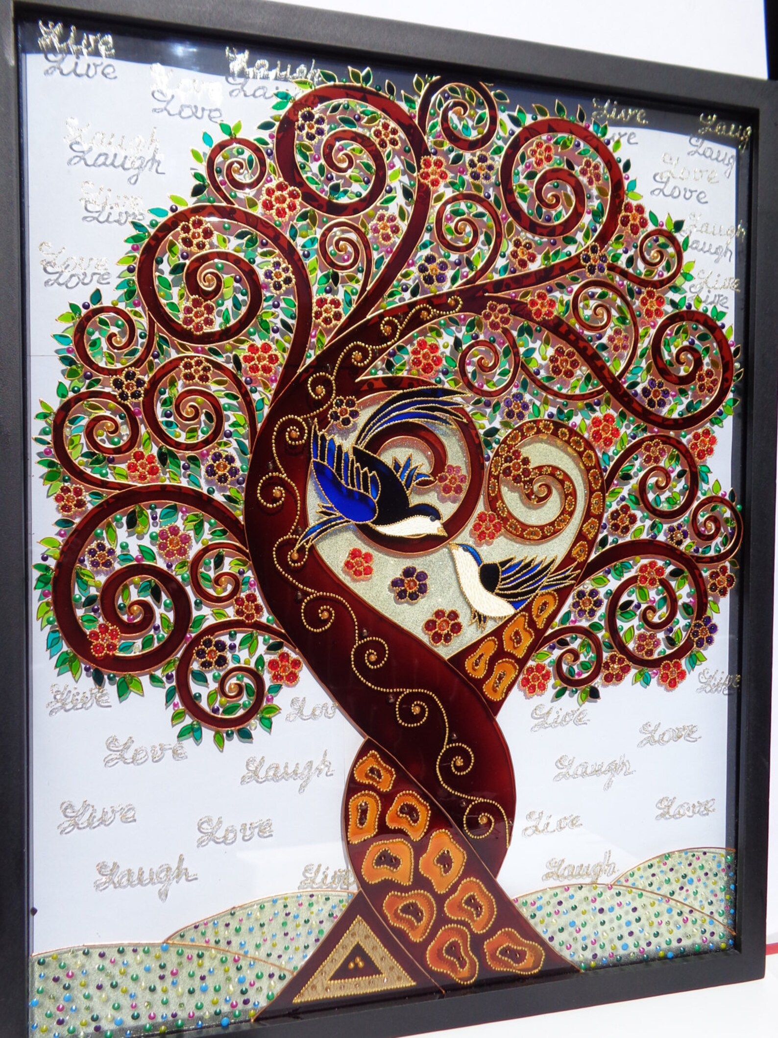 Tree of Love Art 18x22 Love Tree of Life Art Glass - Etsy