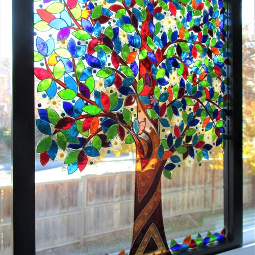 Tree Art 12x15 Tree of Life Glass Painting Glass - Etsy