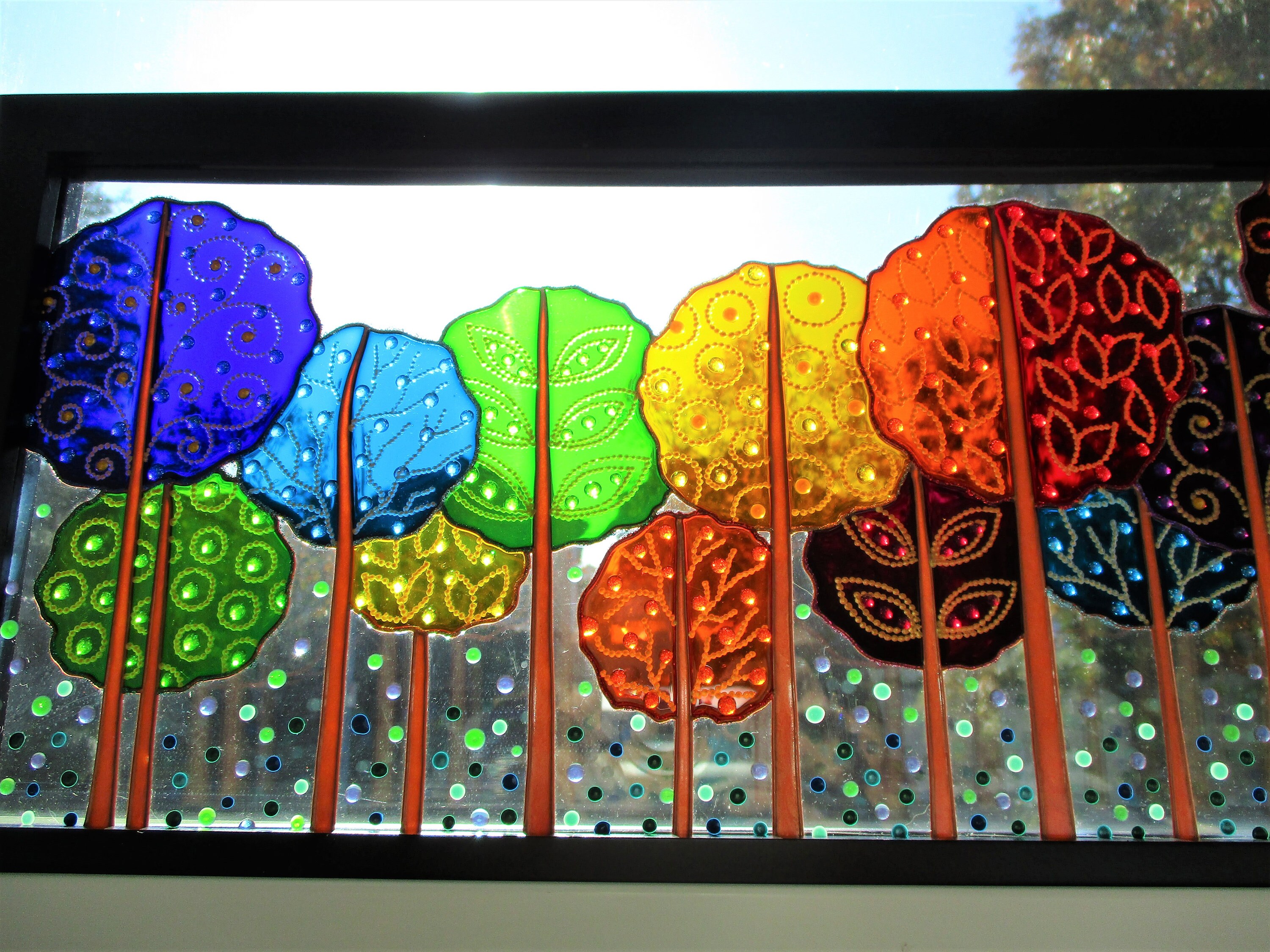 Panels & Wall Hangings Rainbow Abstract Glass Art Glass Art etna.com.pe