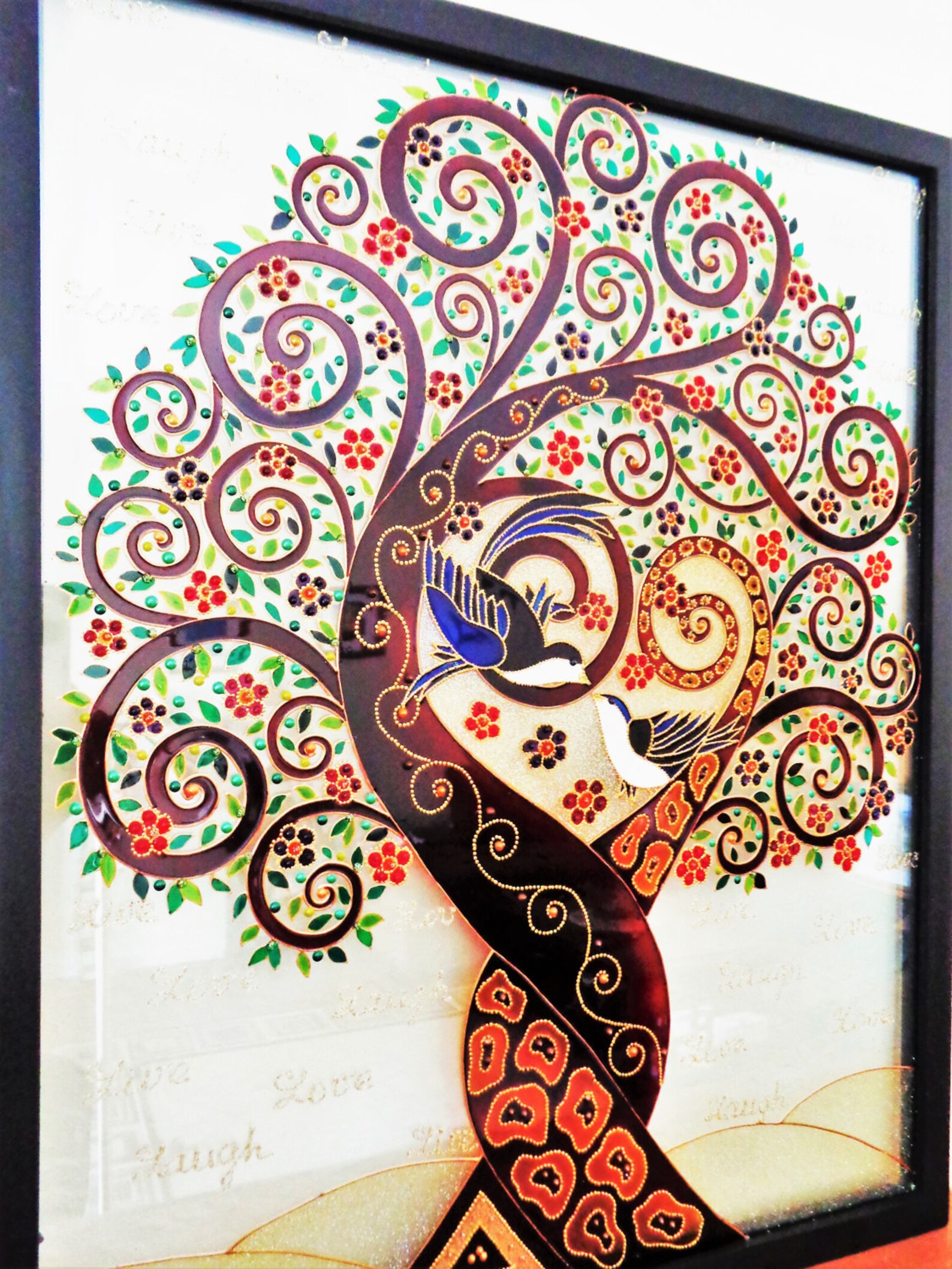 Tree of Love Art 18x22 Love Tree of Life Art Glass - Etsy